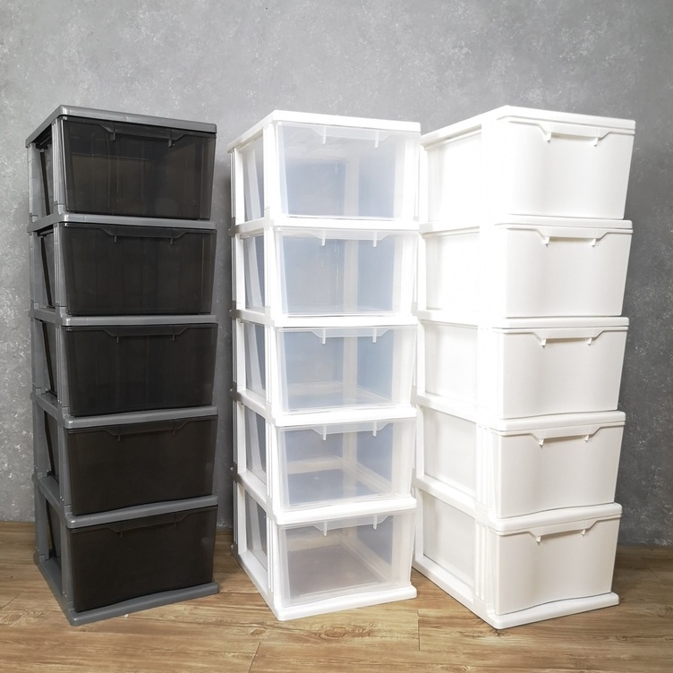 Minimalist 4/5 Tier Big Storage Plastic Drawer Cupboard Rack With ...