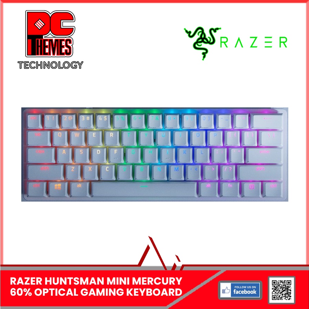 RAZER HUNTSMAN MINI MERCURY (RED LINEAR OPTICAL SWITCH) 60% OPTICAL ...