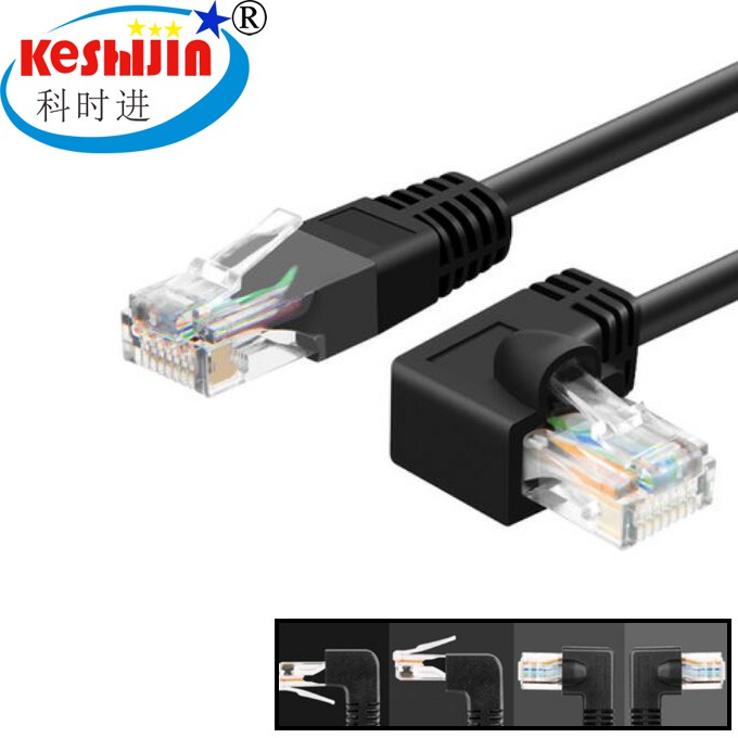 CAT6 UTP round wire crystal head network wire elbow Gigabit cable Six ...