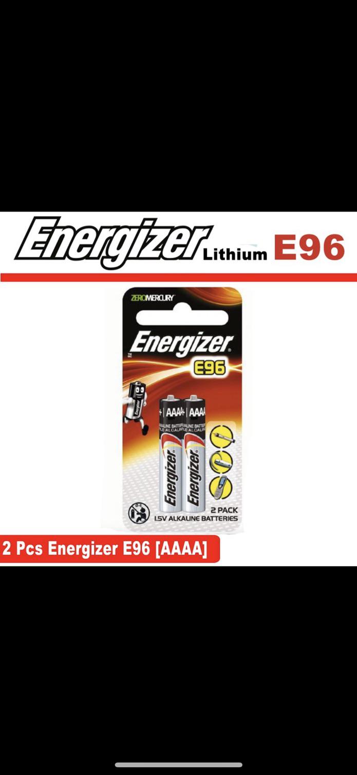 Energizer E96 AAAA Alkaline Batteries 1.5v 2 Piece Pack | Shopee Singapore