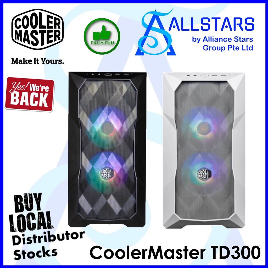 CM TD300 Mesh ARGB mATX/micro-ATX TowerChassis White:TD300-WGNN-S00 ...