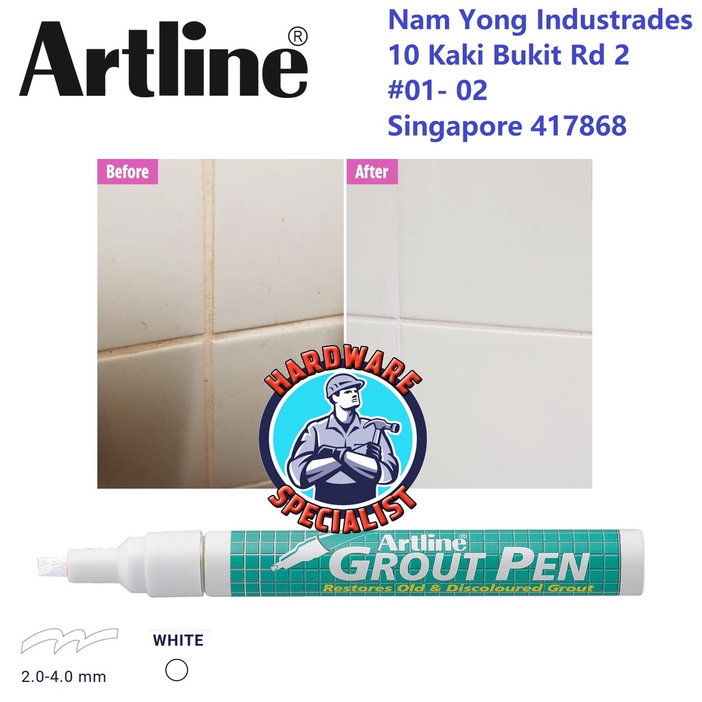 Artline White Grout Pen / Whitening Grout - Local Ship Daily | Shopee ...
