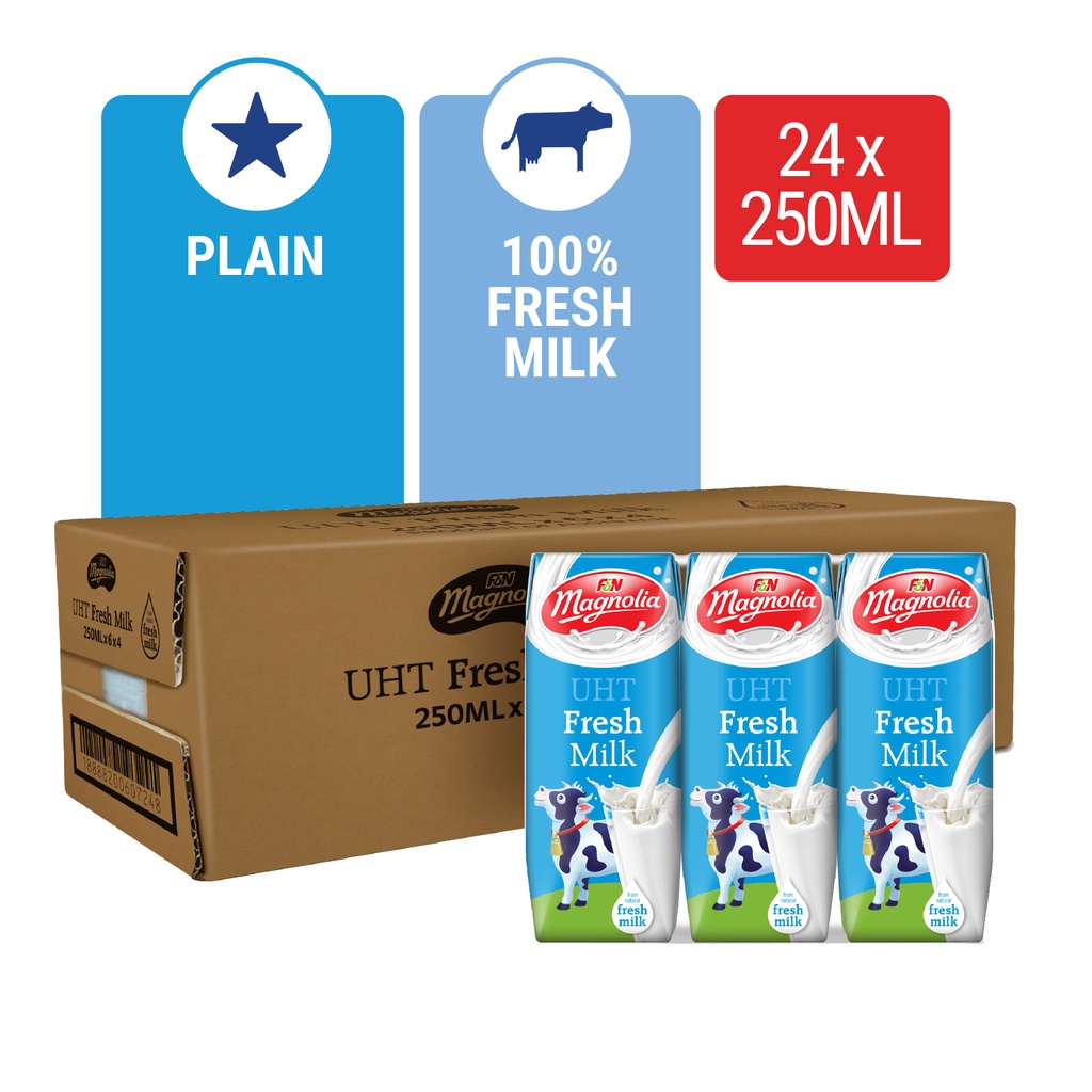 Magnolia Uht Fresh Milk 250ml x 6s x 4 | Shopee Singapore