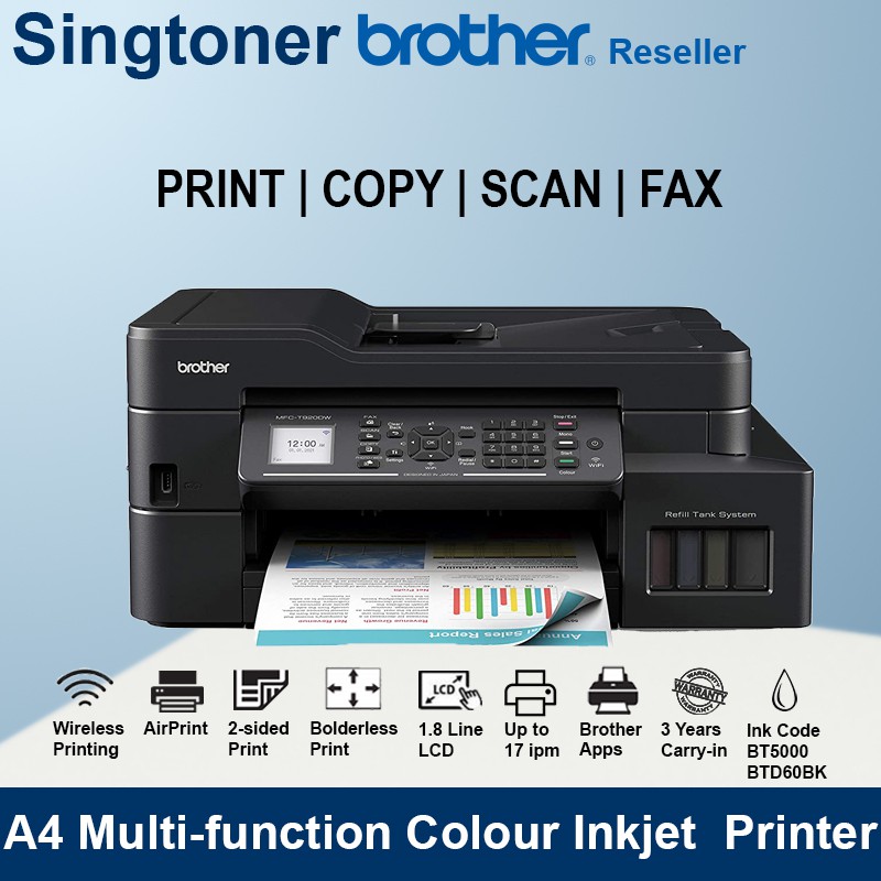 Brother MFC-T920DW All-in One Ink Tank Refill System Printer with Wi-Fi ...