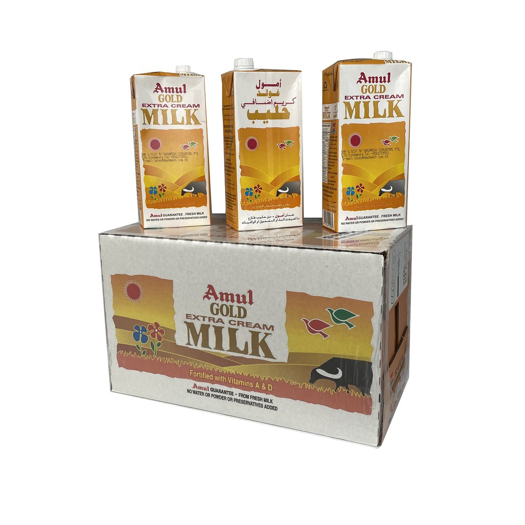 Amul Gold UHT Milk 12X1LTR - CARTON | Shopee Singapore