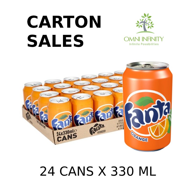 Fanta Orange 330ml Can Drinks Carton Sales (24cans per carton) | Shopee ...
