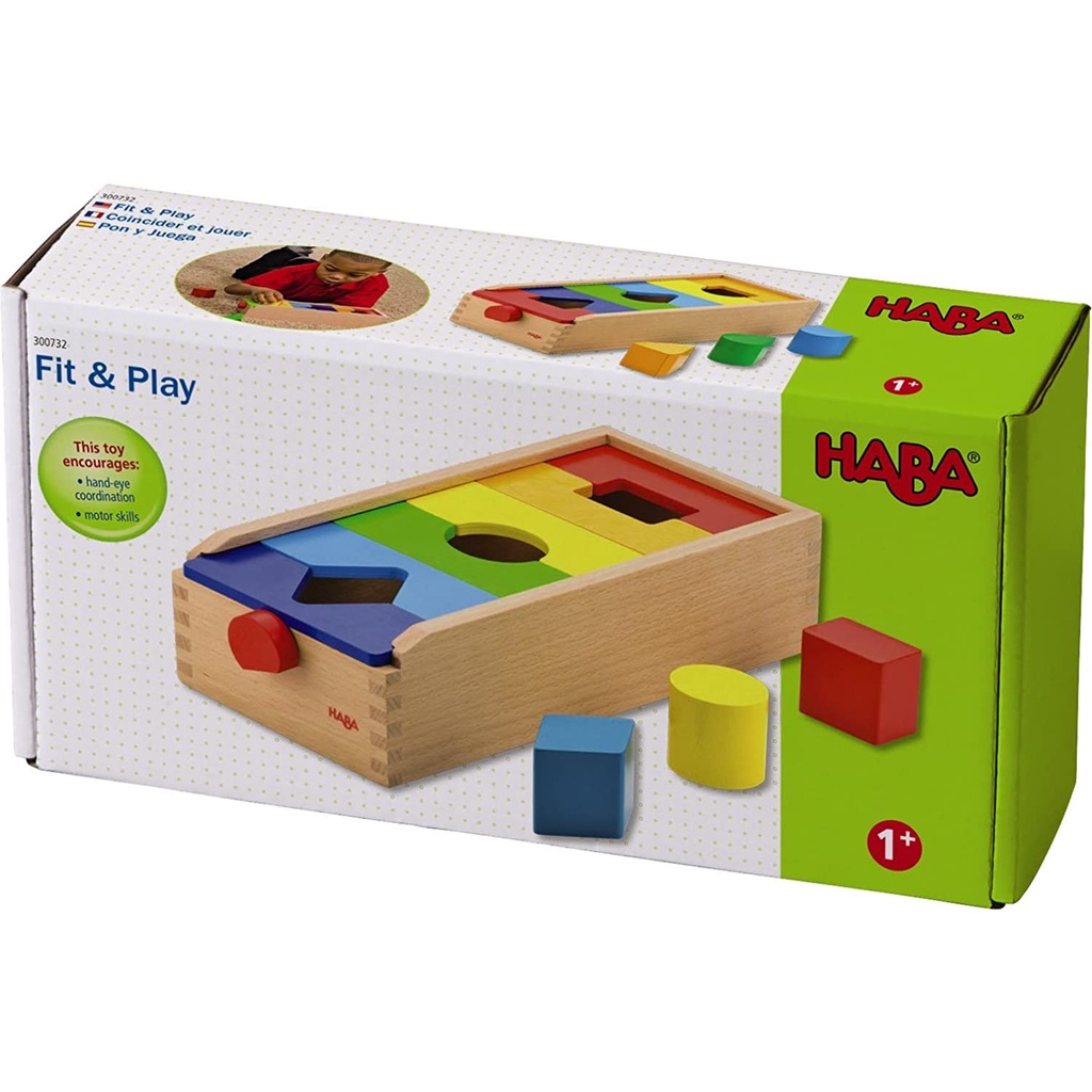 Shape Sorting Box with 6 wooden groove and lock tiles to rearrange the ...