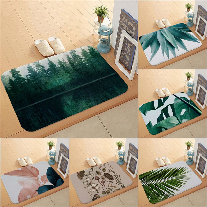 Green plant pattern mat, carpet mat, door mat, foot mat, non-slip foot ...