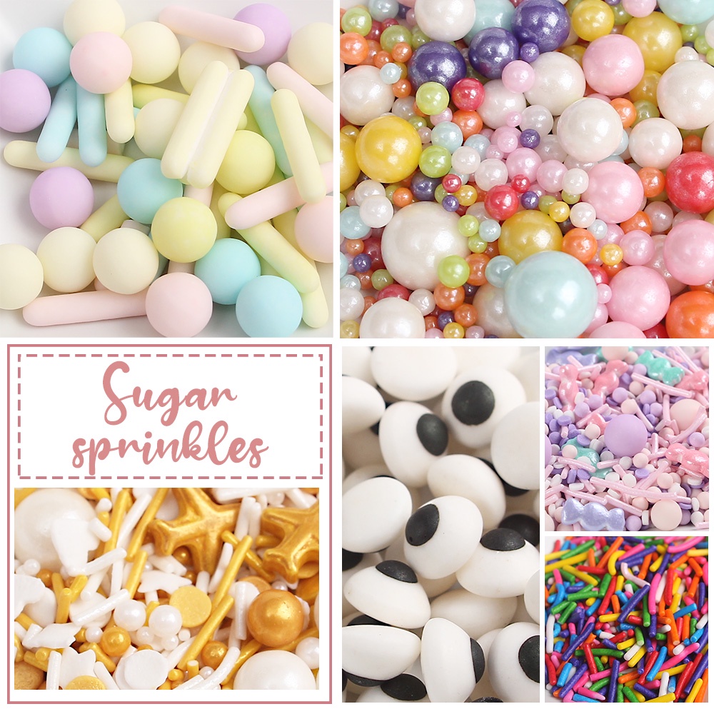 🇸🇬 50g / 50ml sprinkles dragees cupcake decoration sugar pearls ...