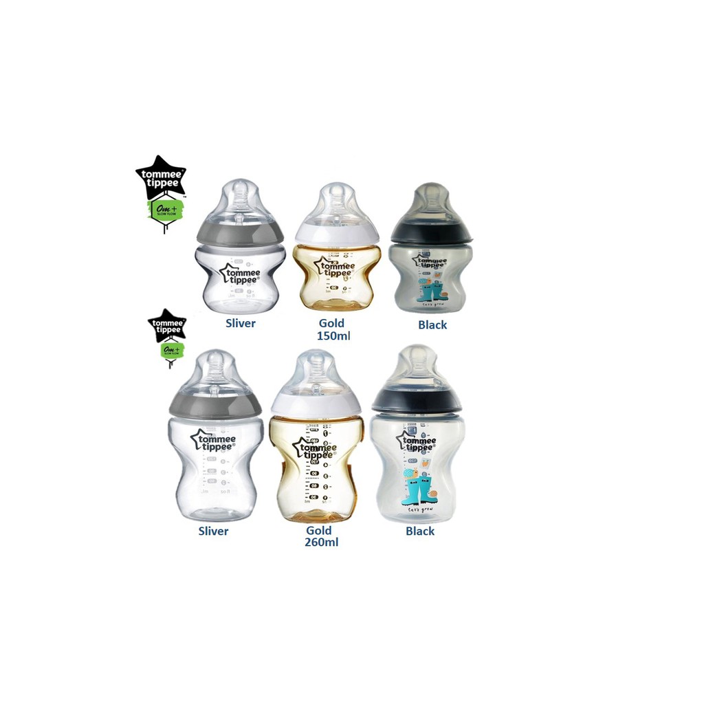 Tommee Tippee Tinted Bottle Limited Edition 5oz/ 9oz (Gold/Silver/Black ...