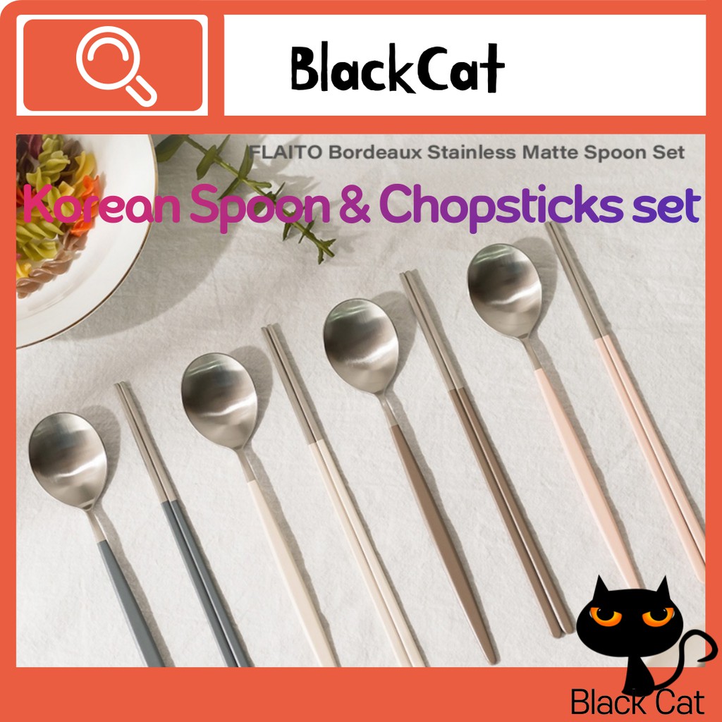 [Made in Korea] Korean Premium Cutlery Spoon & Chopsticks set,304 ...