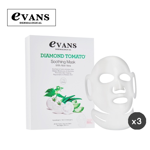 Evans Dermalogical Diamond Tomato Soothing Mask with Aloe Vera 3pcs ...