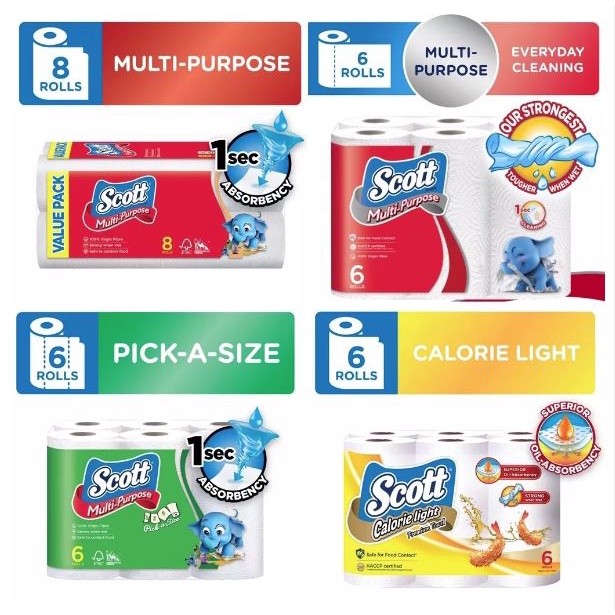 [[Bundle of 4]] Scott Kitchen Towel 6 Rolls/ 8 Rolls ***Total get 4 X6 ...
