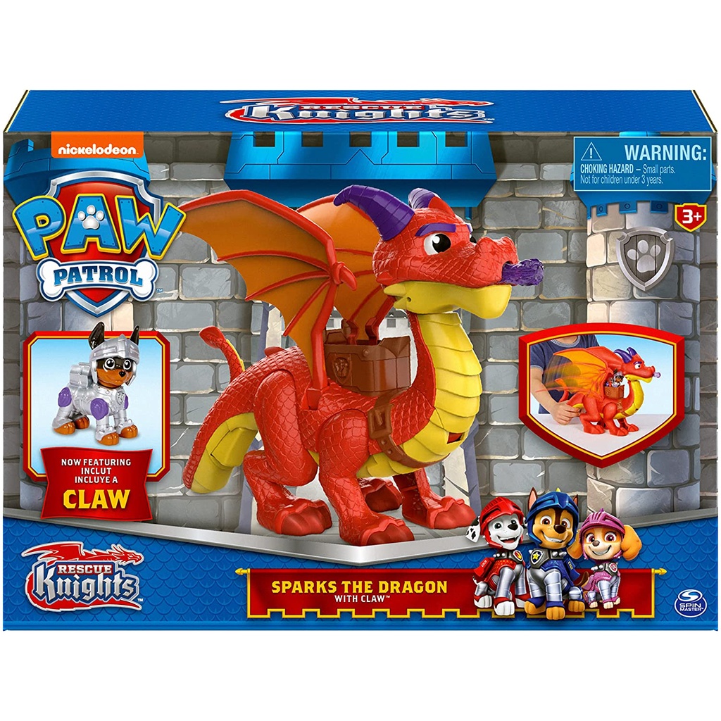 Paw Patrol Rescue Knights Sparks The Dragon with Super Wings and Pup ...