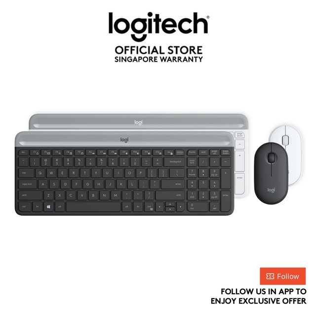 Logitech MK470 Slim Wireless Keyboard and Mouse Minimalist Combo - EBL ...