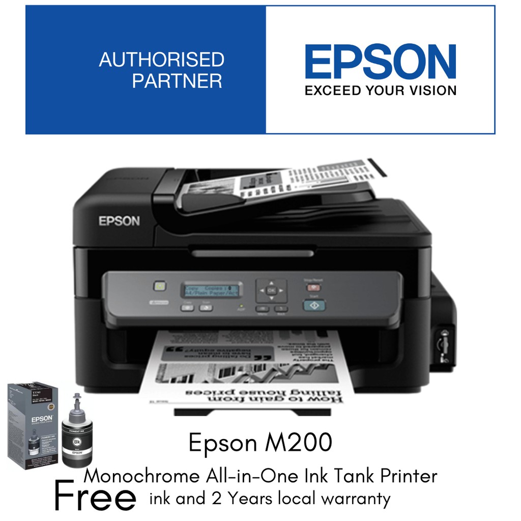 Epson EcoTank Monochrome M200 Mono All-in-One Ink Tank Printer M 200 ...
