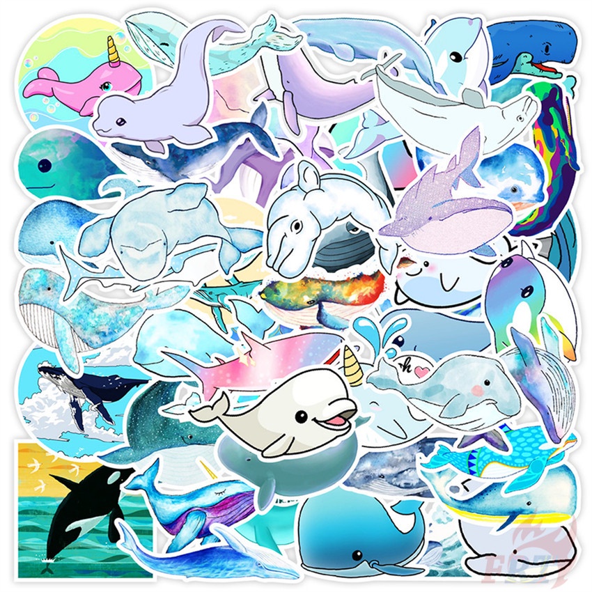 50Pcs/Set ☆ Wild Ocean . Whale & Dolphins Series 01 Stickers ☆ DIY ...
