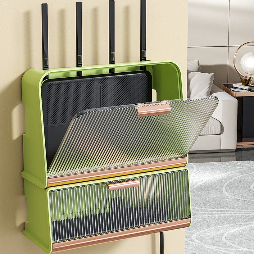 Luxury WiFi Router Storage Box Wire TV Set Top Box Wall Hanging Shelf ...