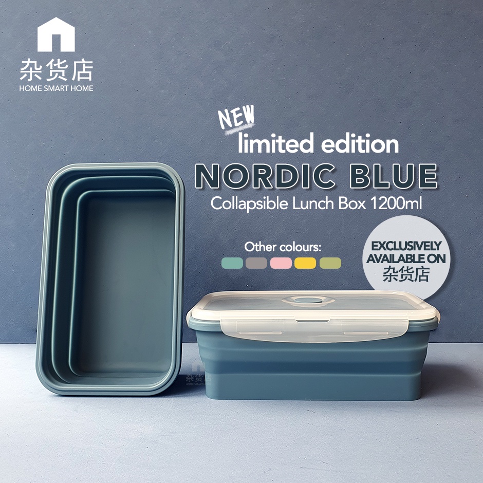 Collapsible Silicone Lunch Box in Assorted Sizes & Colours | Shopee ...