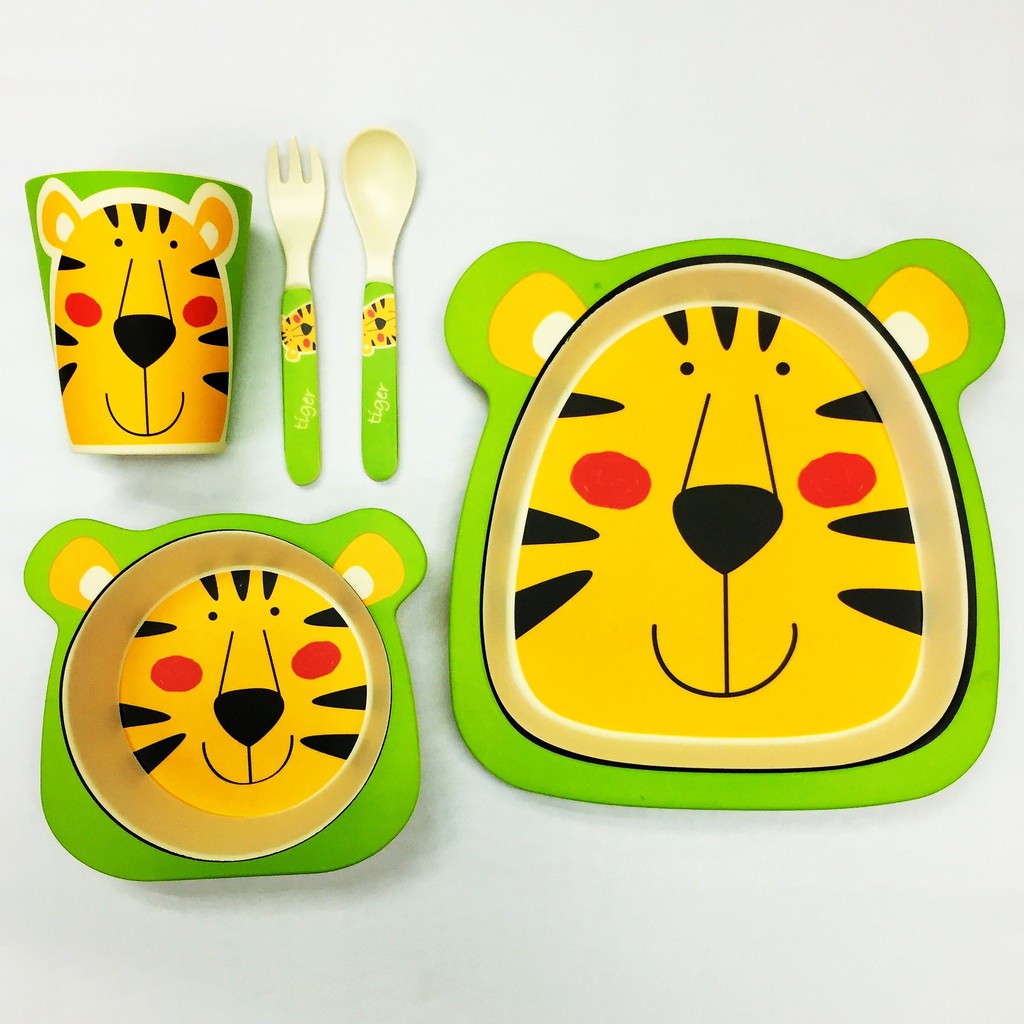 Tiger ecoWARE dinnerware set, Animal Kids Dining set, Cutlery, Cups ...