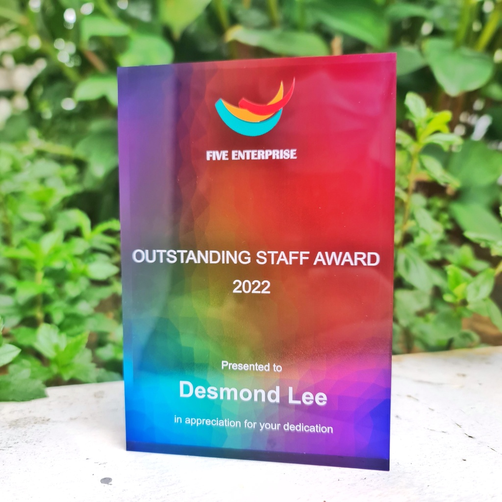 Coloured Acrylic Glass Award Plaque / Appreciation Plaque | Shopee ...