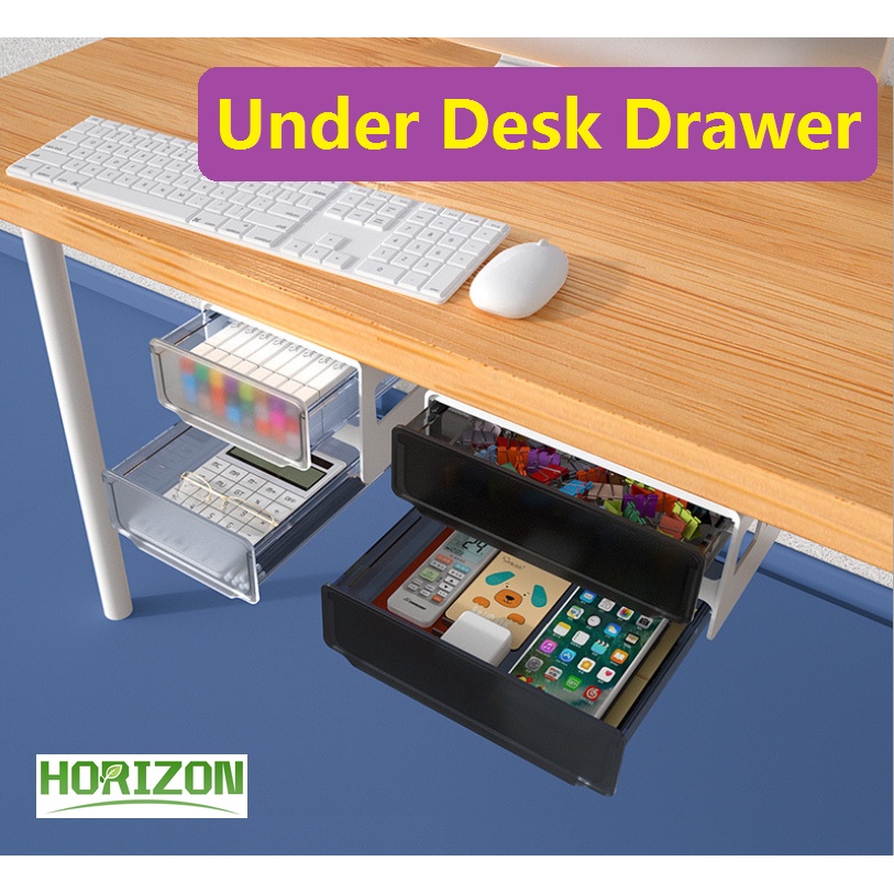 Desk Drawer Sliding Storage Drawer Self Adhesive One-set Drawer Paste ...