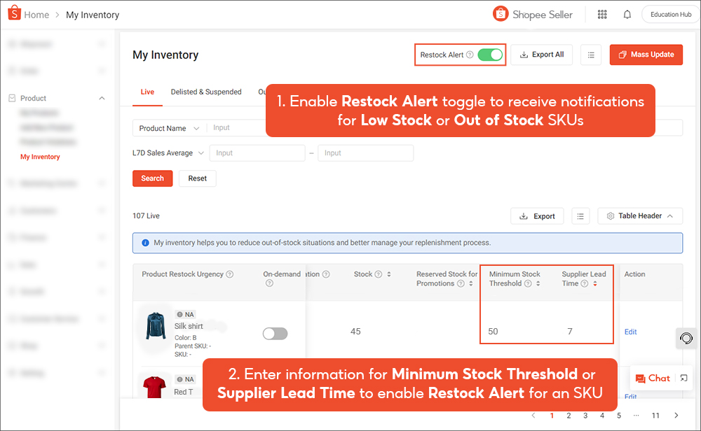 Monitoring and managing your stocks with My Inventory | Shopee PH ...