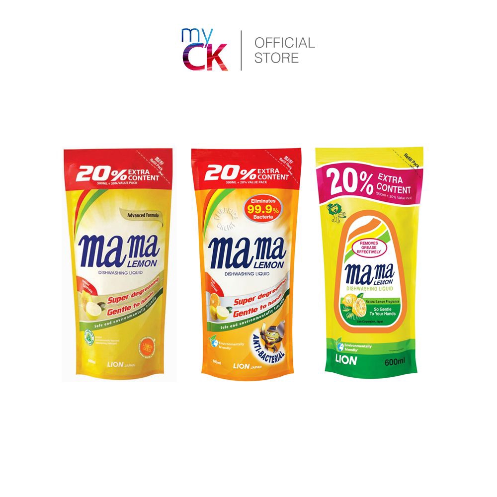 (Bundle of 6) Mama Lemon Dishwashing Liquid Refill Citrus / Lemon Gold ...