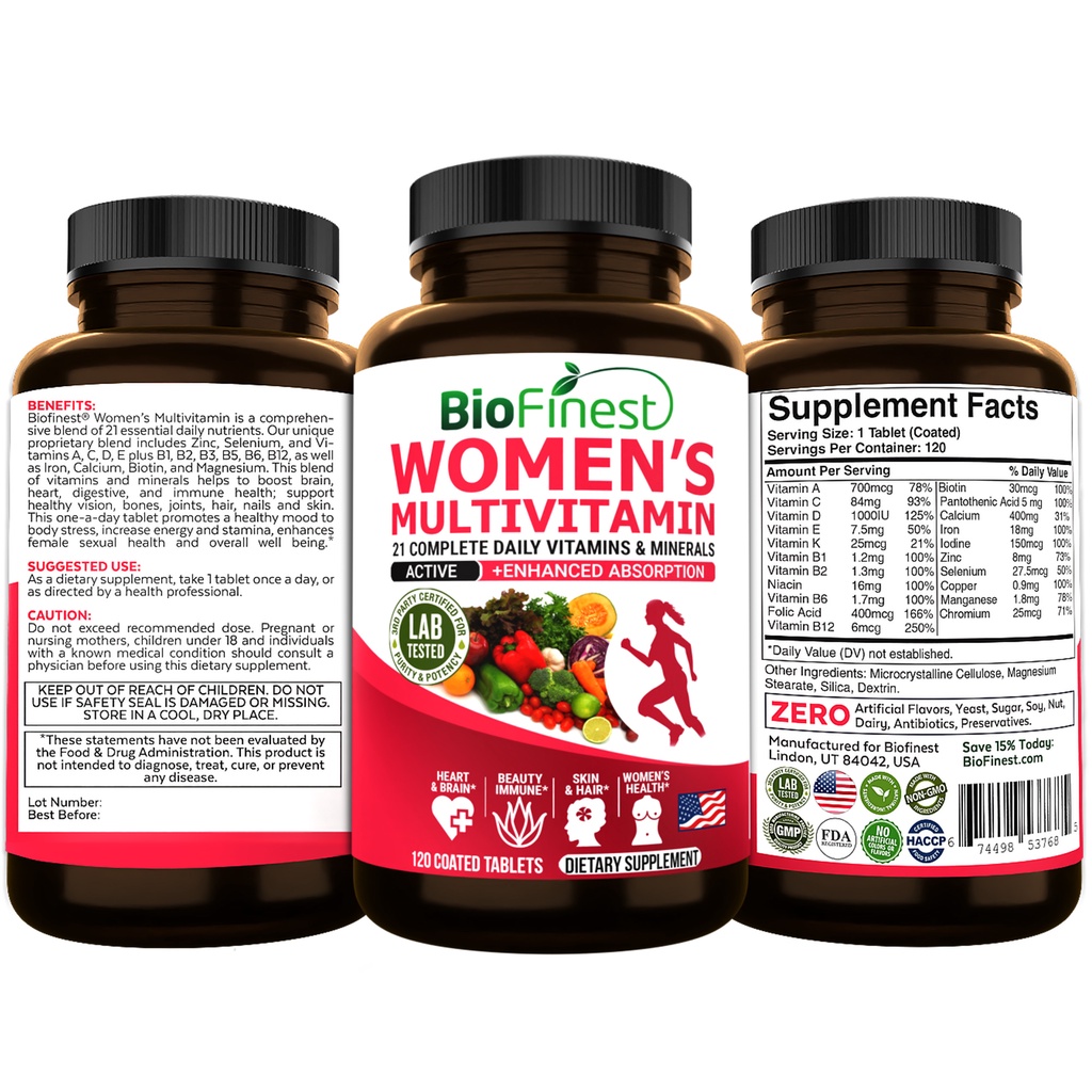 Biofinest Men’s Multivitamin Multimineral Supplement Vitamins A B C E D ...