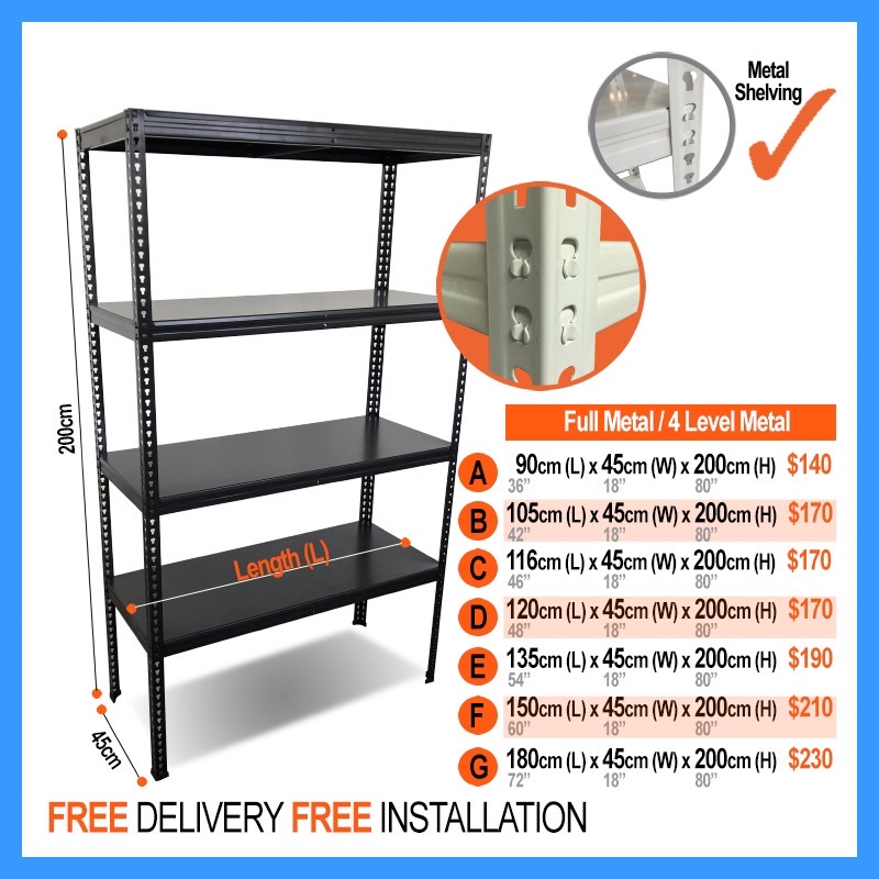FUll Metal Boltless Storage Rack for HDB Bomb Shelter Store Room FREE ...