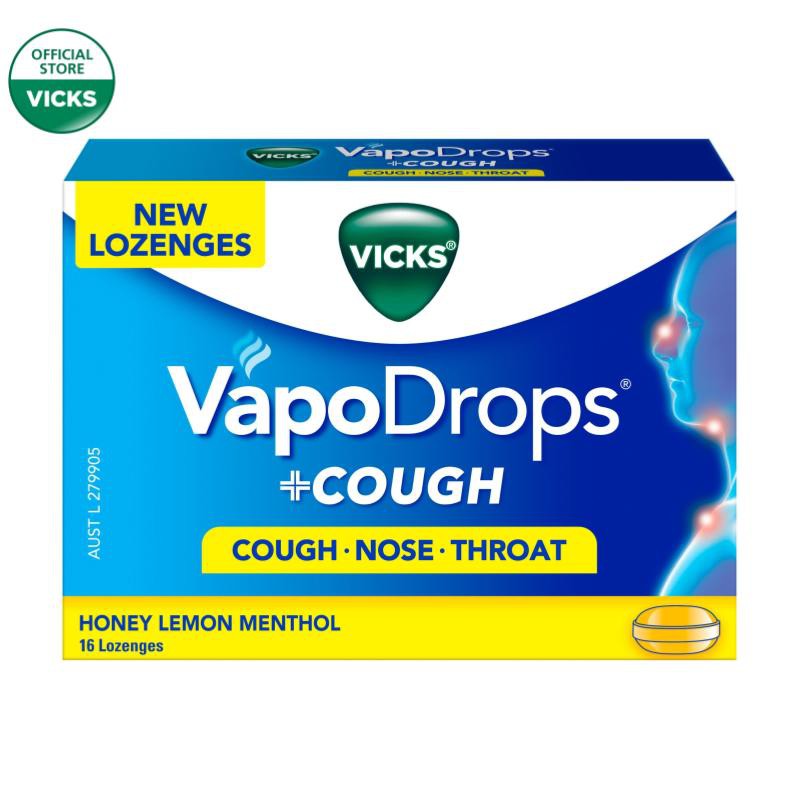 Vicks VapoDrops Honey Lemon Cough Drops 16s 2.5g | Shopee Singapore