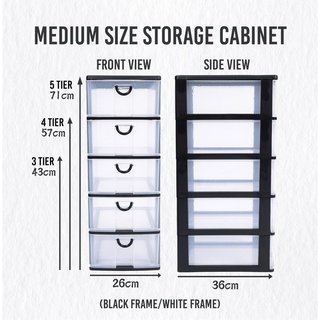 Minimalist 3/4/5 Tier Medium Plastic Storage Drawer | Shopee Singapore