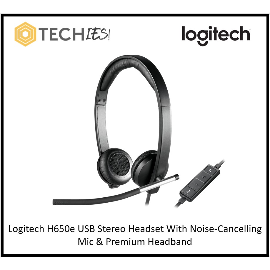 Logitech H650e USB Stereo Headset With Noise-Cancelling Mic & Premium ...