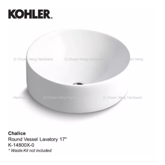 Kohler K-14800X-0 Chalice Round Vessel Lavatory 17" | Shopee Singapore