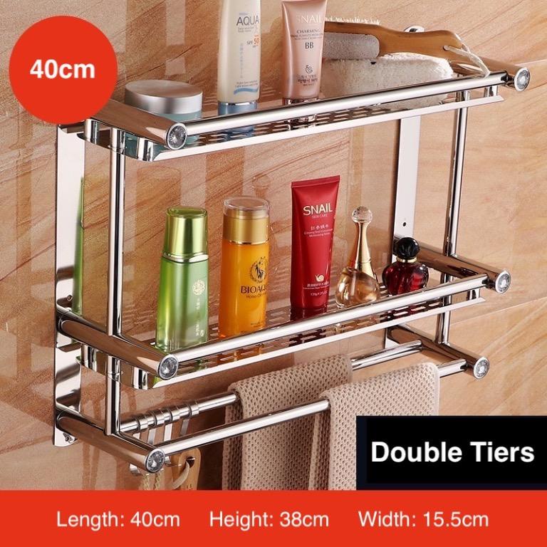 SUS304 Stainless Steel Storage Rack Shampoo Shower Rack Towel Hanger ...
