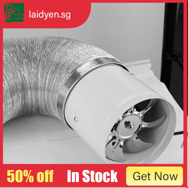4-Inch In-Line Duct Fan Air Ventilator Metal Duct Exhaust Fan Mini Air ...