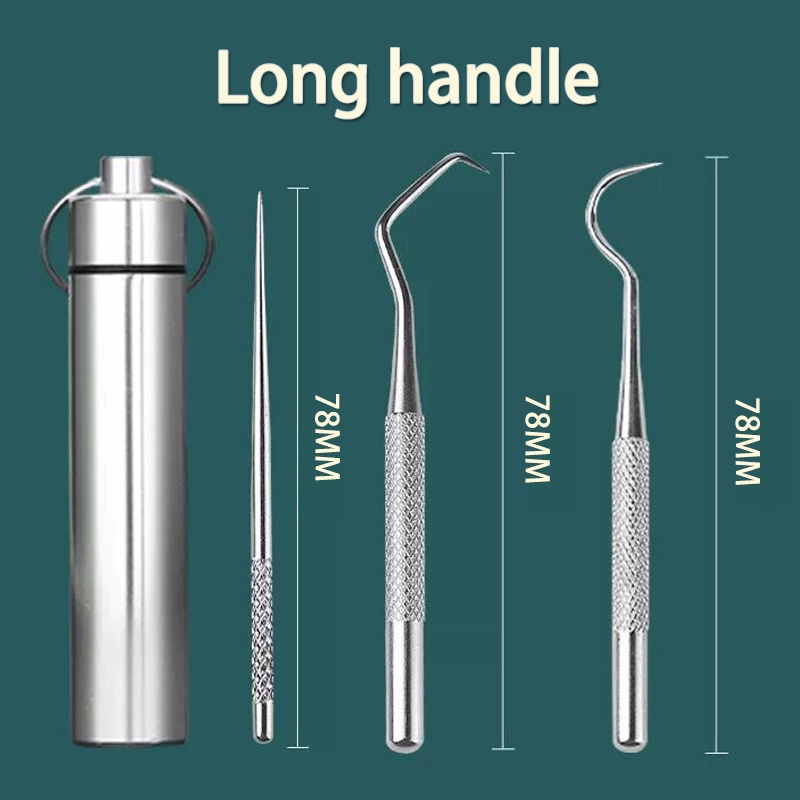 Stainless Steel Toothpicks Cleaning Tooth Hook Scraper Portable ...