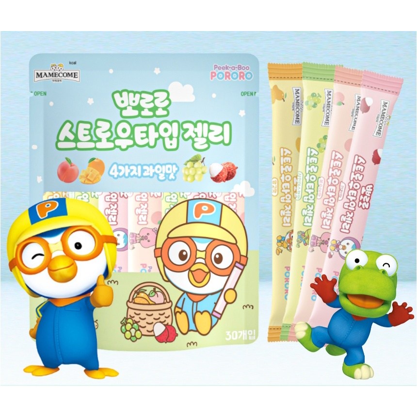 PORORO Halal Fruit Jelly Snack 20g x 30 Sticks / Contains 4 Flavors ...