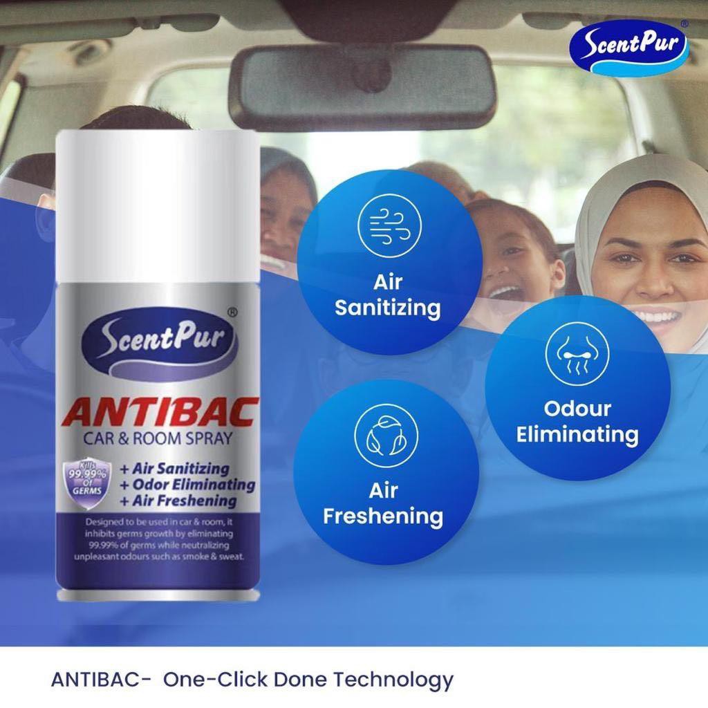 Scentpur Antibac Car & Room Spray 250ml (Car Bacteria Spray/Room ...