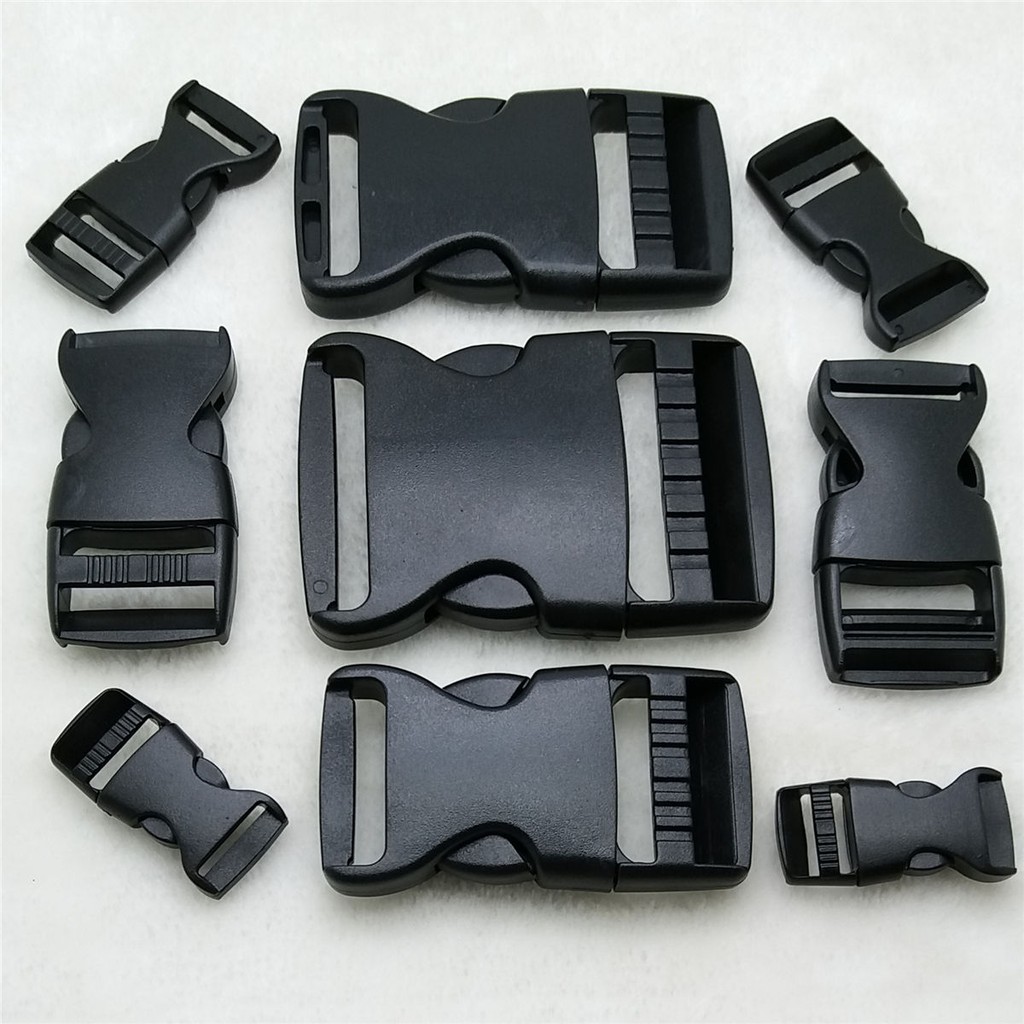 10Pcs 10/15/20/25mm Width Plastic Safety Quick Release Buckles Black ...