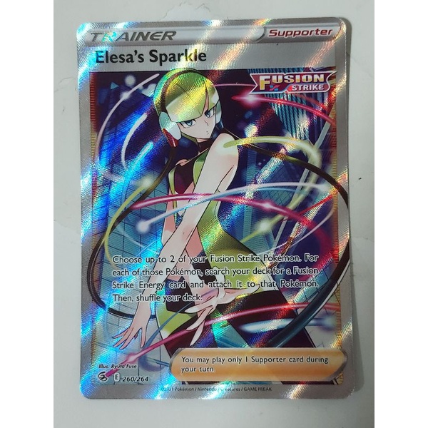 Pokemon elesa sparkle full art trainer supporter fusion strike card ...