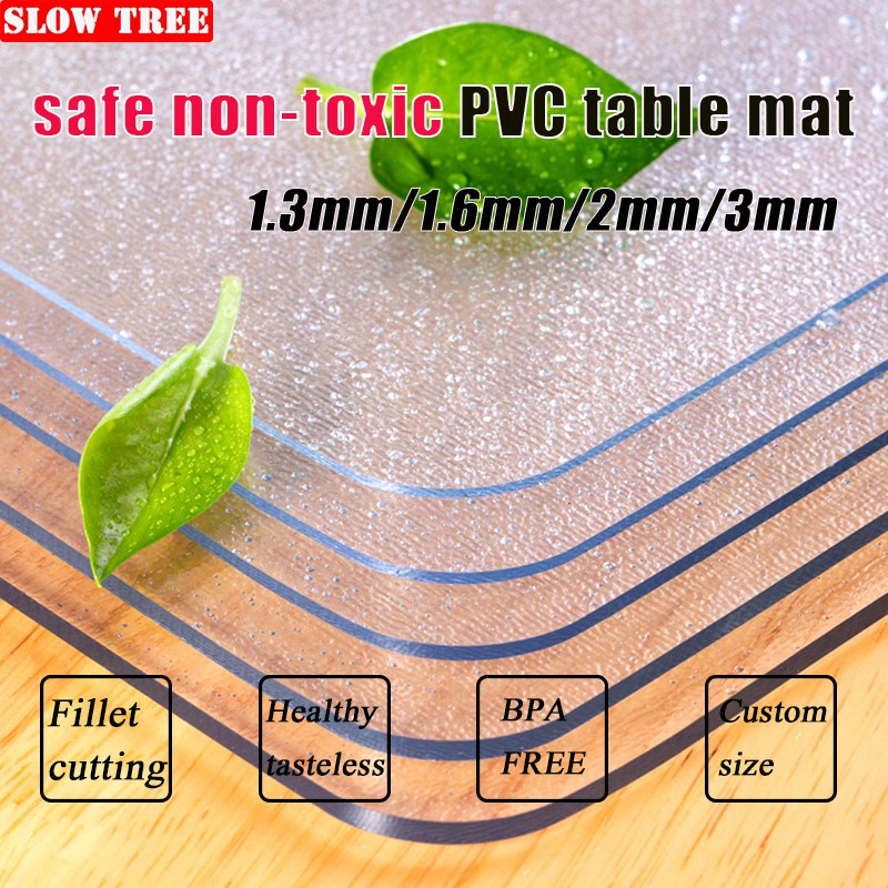 2mm Thickened Soft Glass Tablecloth Transparent PVC Table Cloth ...