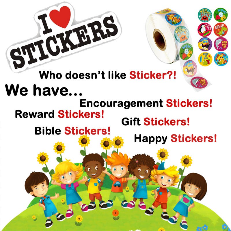 Children stickers/Thank You Sticker / 8 Different Design 500 Stickers ...