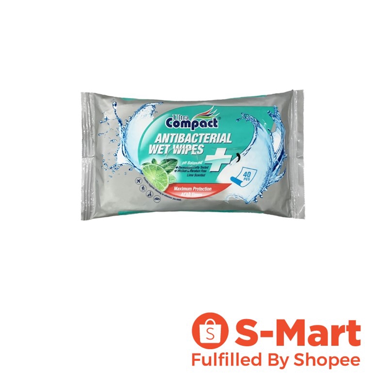 Ultra Compact Antibacterial Wet Wipes 40's - Beauty Language | Shopee ...