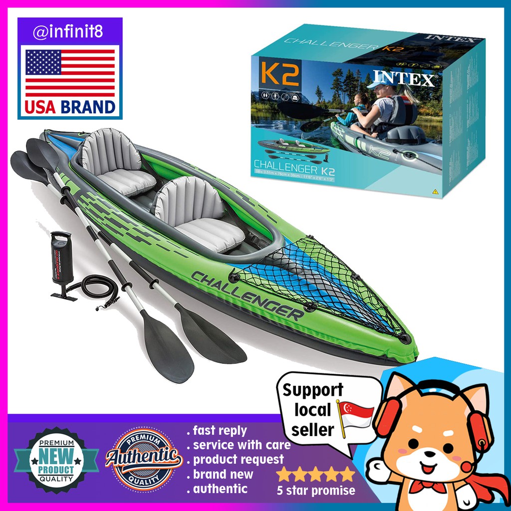 [sg stock] Intex Challenger K2 Kayak Inflatable Set with Aluminum Oars ...