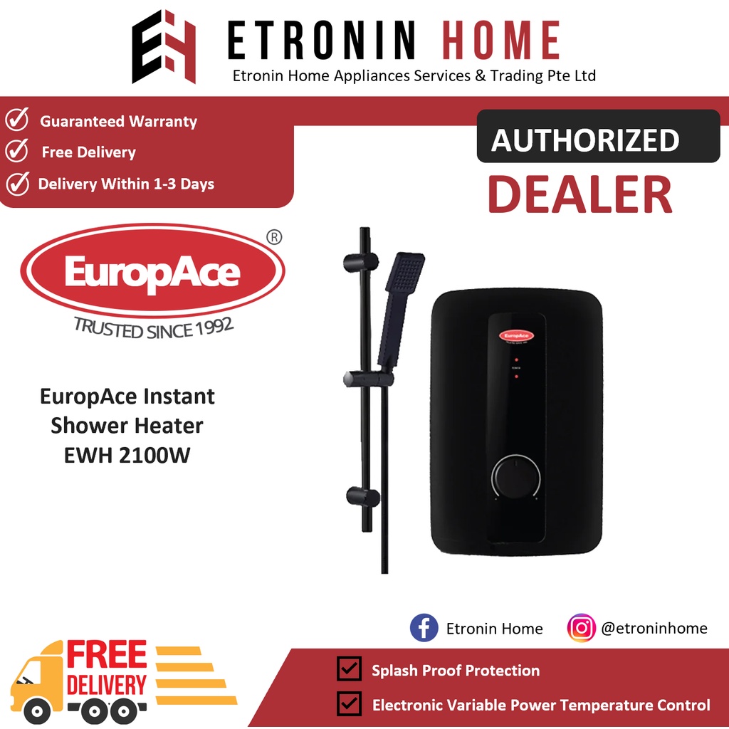 EuropAce Instant Shower Heater EWH 2100W | Shopee Singapore