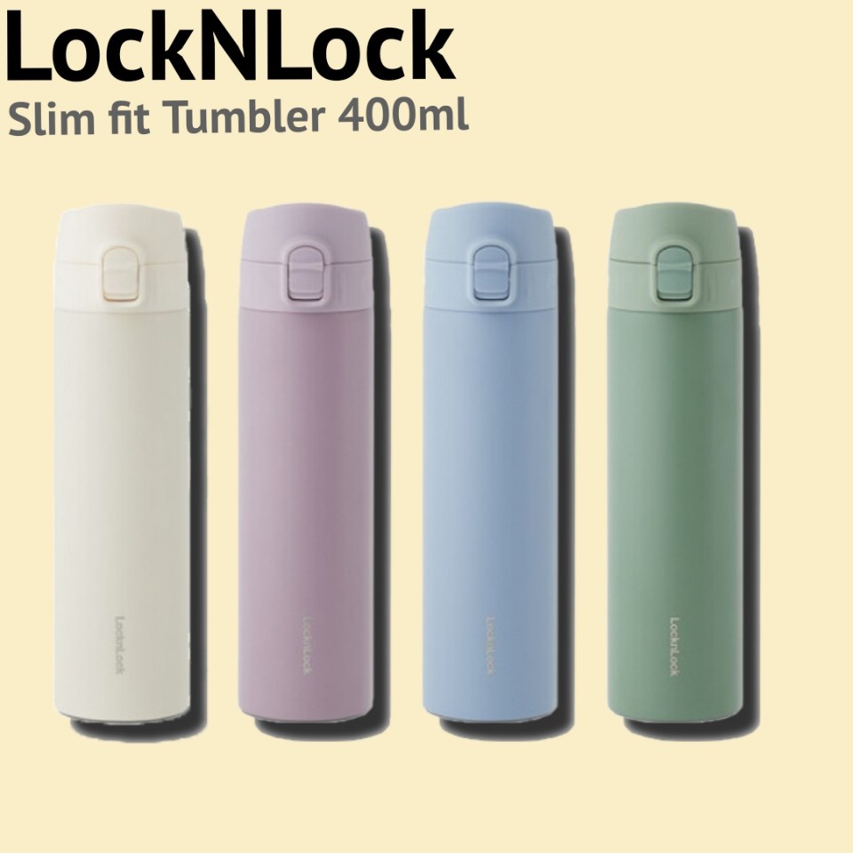 [LocknLock] SLIM FIT ONETOUCH TUMBLER 400ml LHC3270 (Violet, Ivory ...