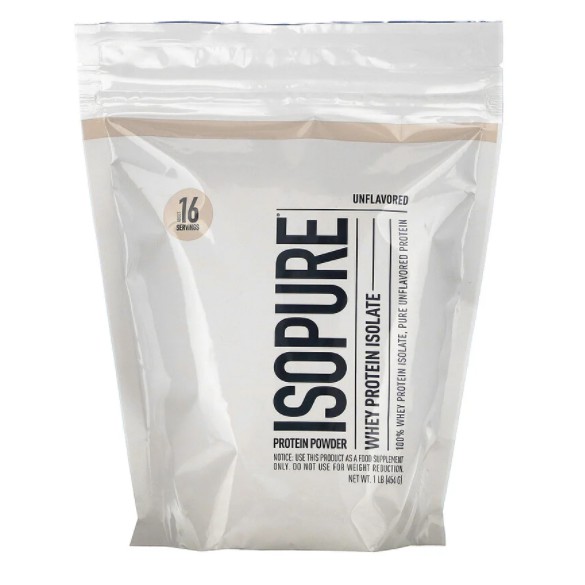 Isopure, Whey Protein Isolate, Protein Powder, Unflavored, (454 g ...