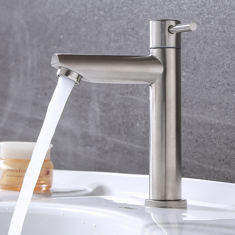 304 stainless steel single cold face basin faucet, hand basin, toilet ...