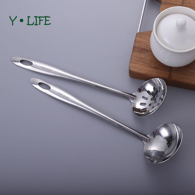 Y • LIFE Kitchen Tool Stainless Steel Long Handle Hot Pot Soup Ladle ...